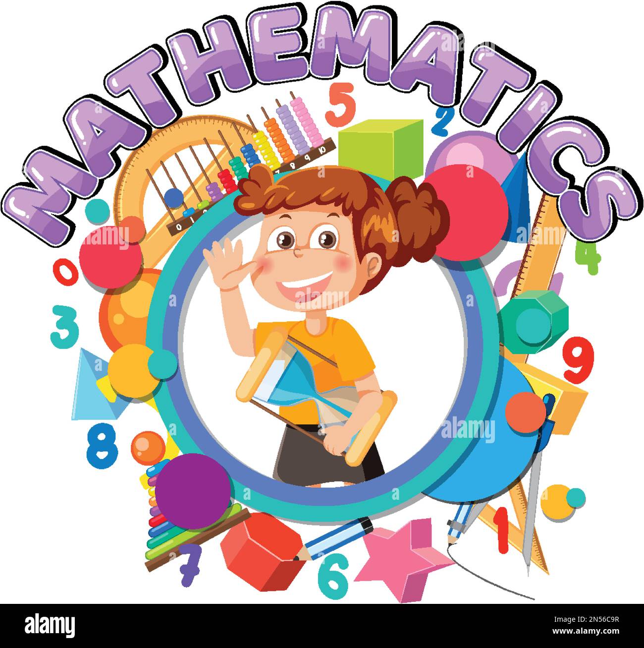 Kid with math element banner illustration Stock Vector Image & Art - Alamy