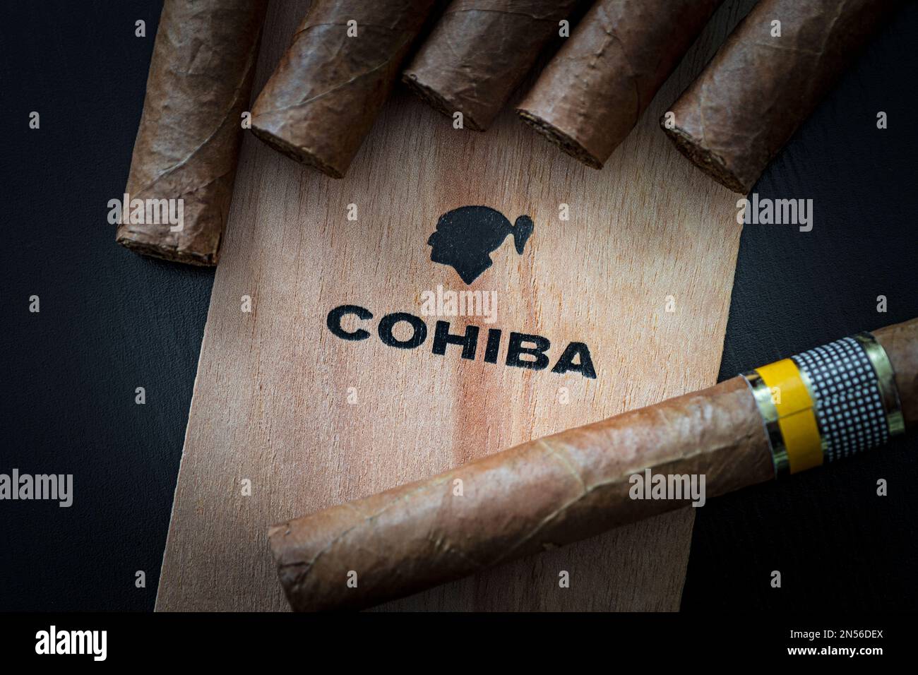 box of cigars Cohiba. Cohiba is a brand for two kinds of premium cigar ...