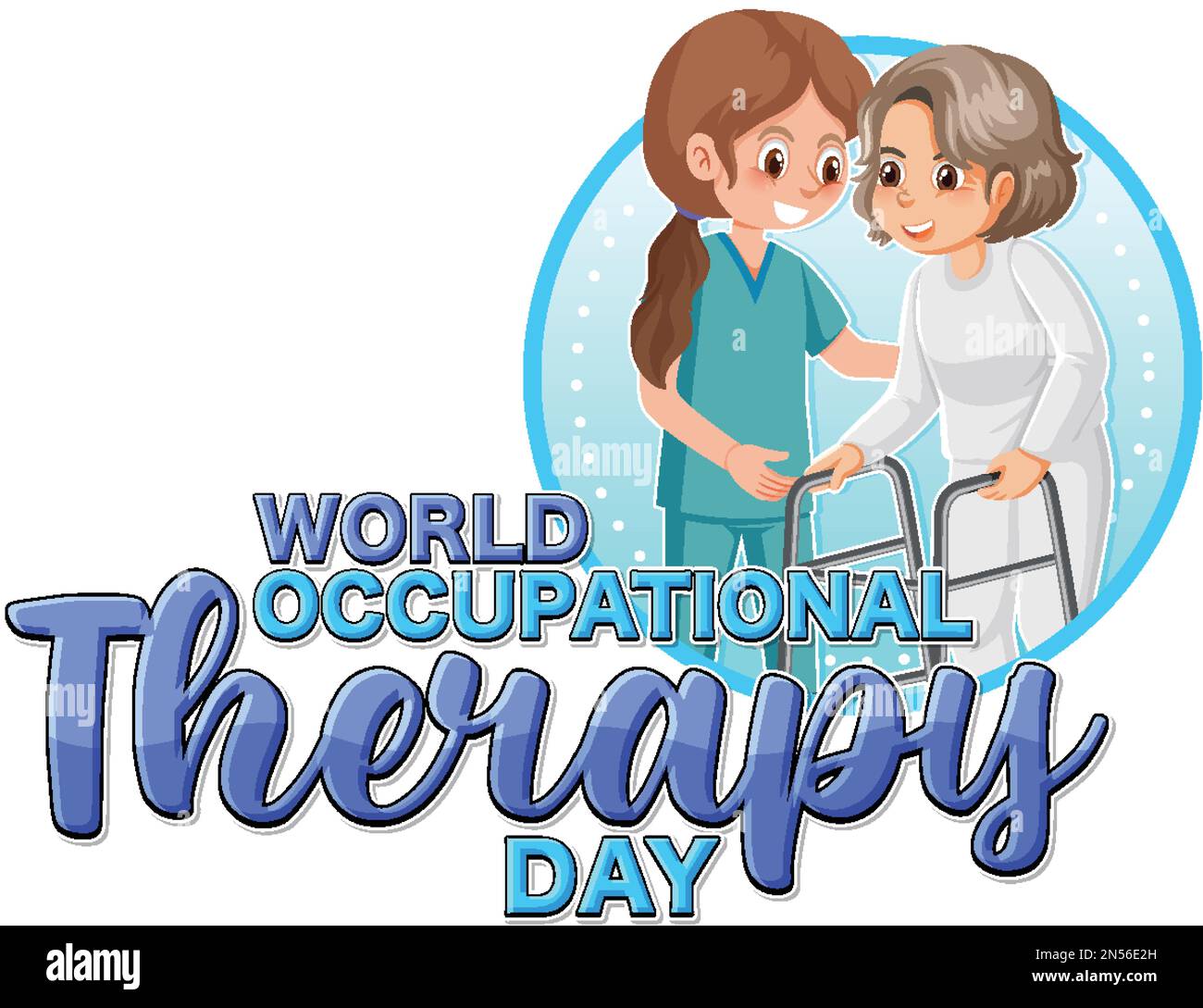 World occupational therapy day text banner design illustration Stock ...