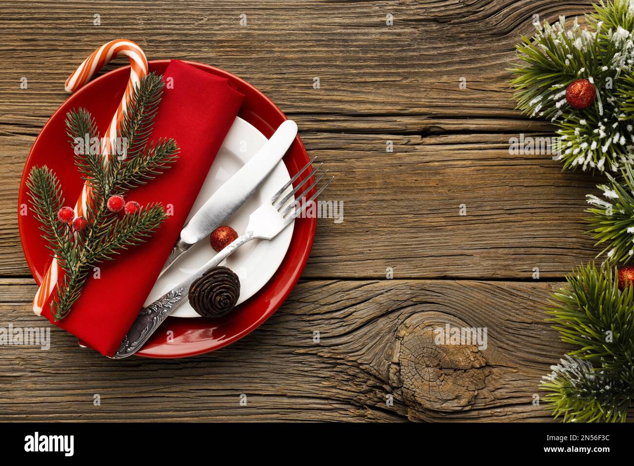 top view christmas tableware assortment. Resolution and high quality ...