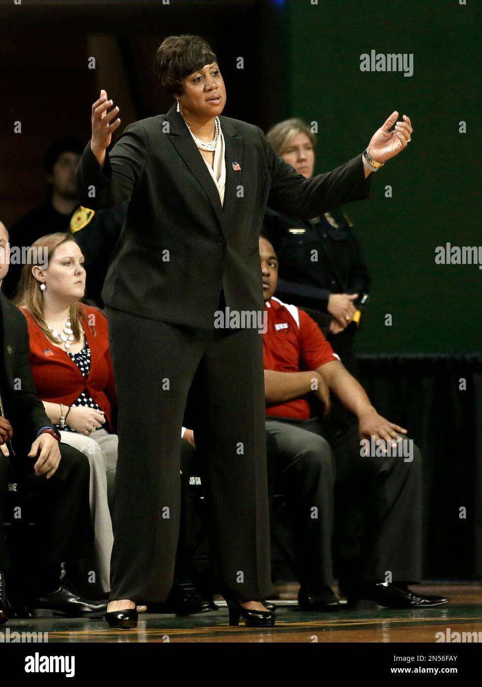 Western Kentucky head coach Michelle Clark-Heard reacts to play against ...