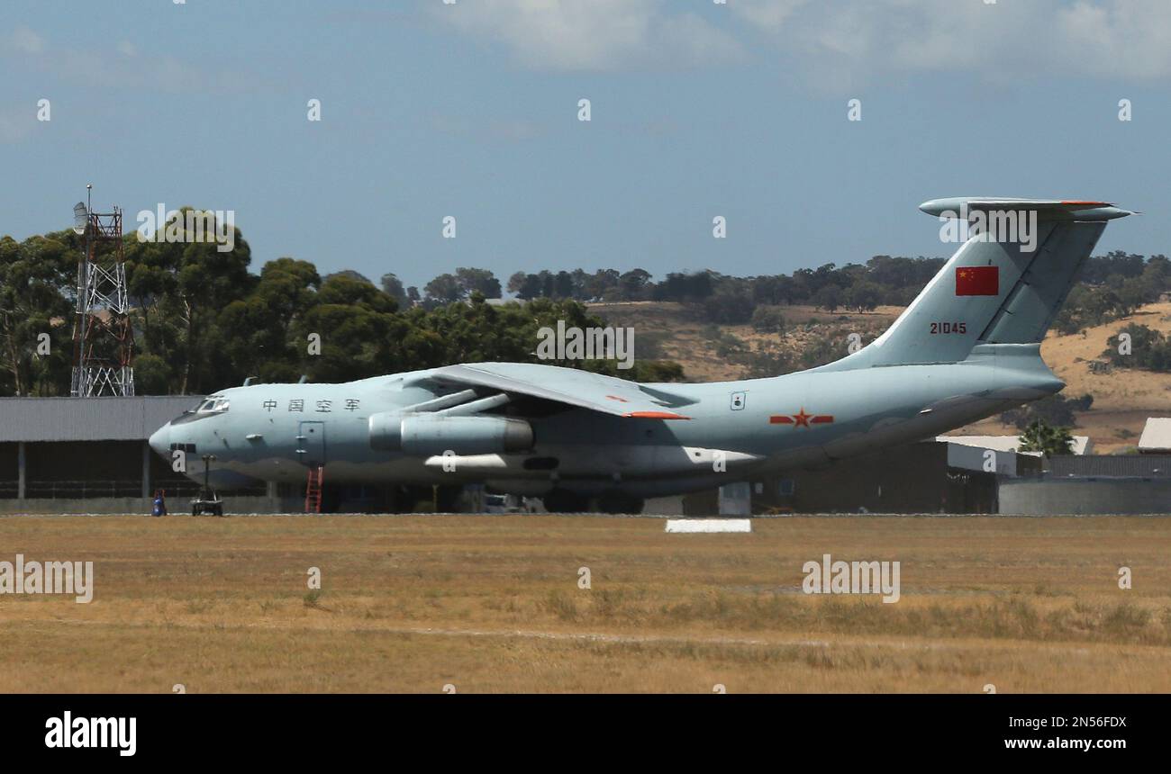 A Chinese Ilyushin IL-76s aircraft sit on the tarmac at RAAF Pearce ...