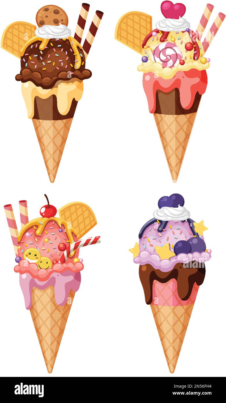 Colorful delicious desserts set illustration Stock Vector Image & Art ...