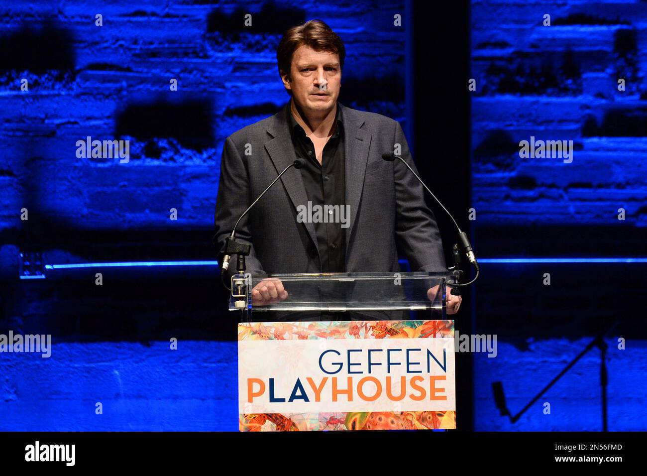 EXCLUSIVE - Nathan Fillion speaks on stage at Backstage At The Geffen ...