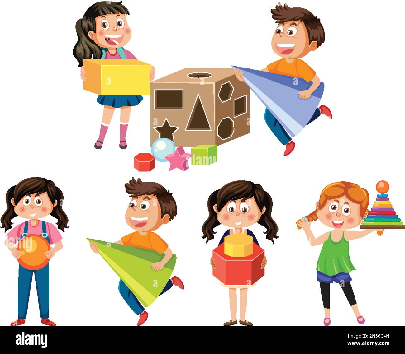 Mathematics kids cartoon set illustration Stock Vector Image & Art - Alamy