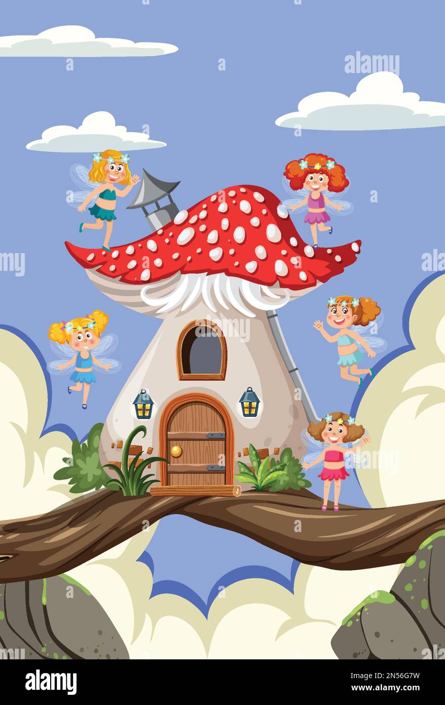 Fairies in fairy tales forest illustration Stock Vector Image & Art - Alamy