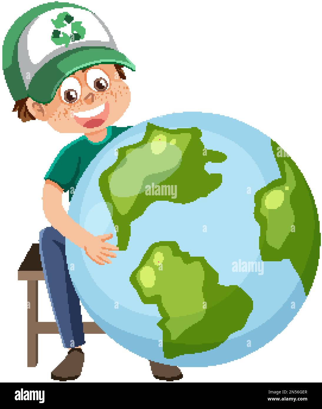 Children hugging the earth Stock Vector Images - Alamy