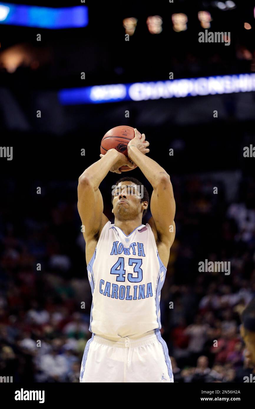 North Carolina's James Michael McAdoo (43) shoots a free throw against ...