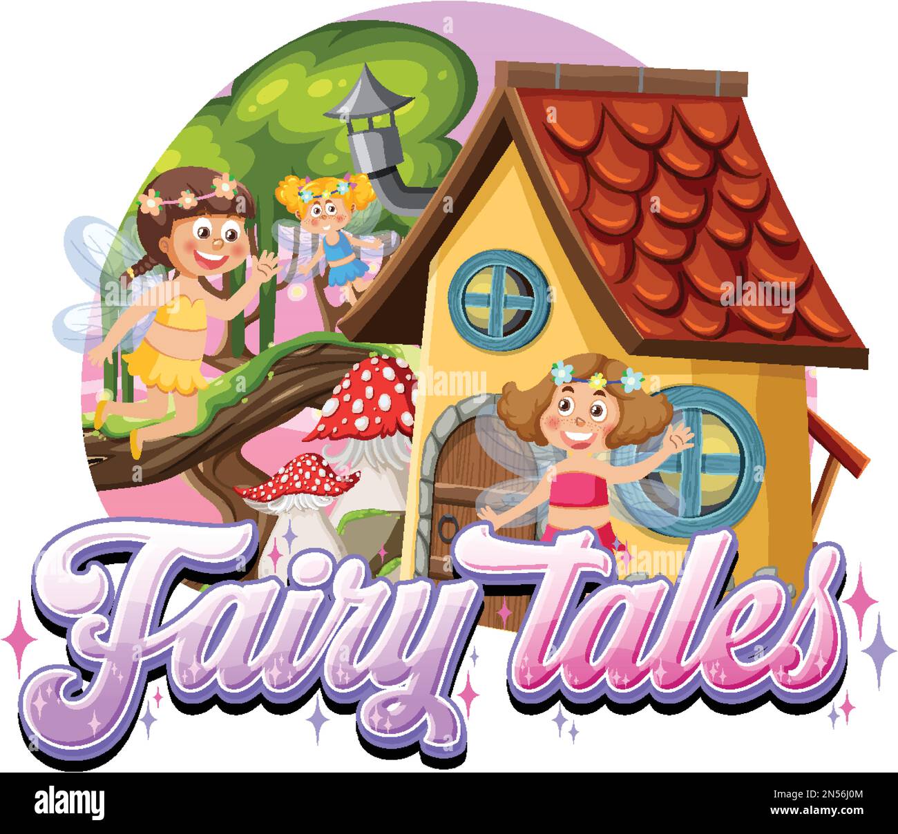 Fairy tales text for banner design illustration Stock Vector Image ...