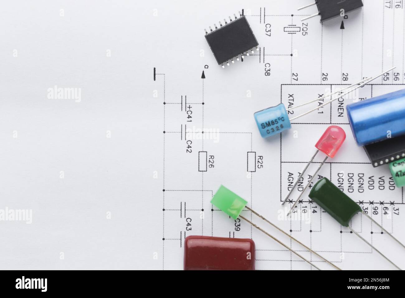 top view electronic components. Resolution and high quality beautiful ...