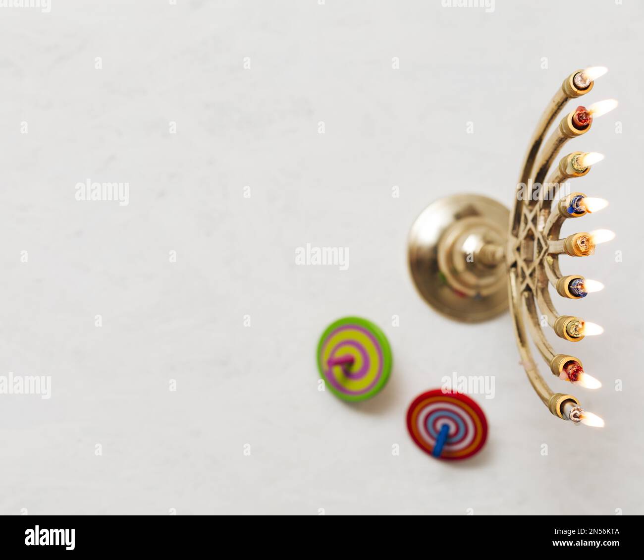 Top view traditional menorah hi-res stock photography and images - Alamy