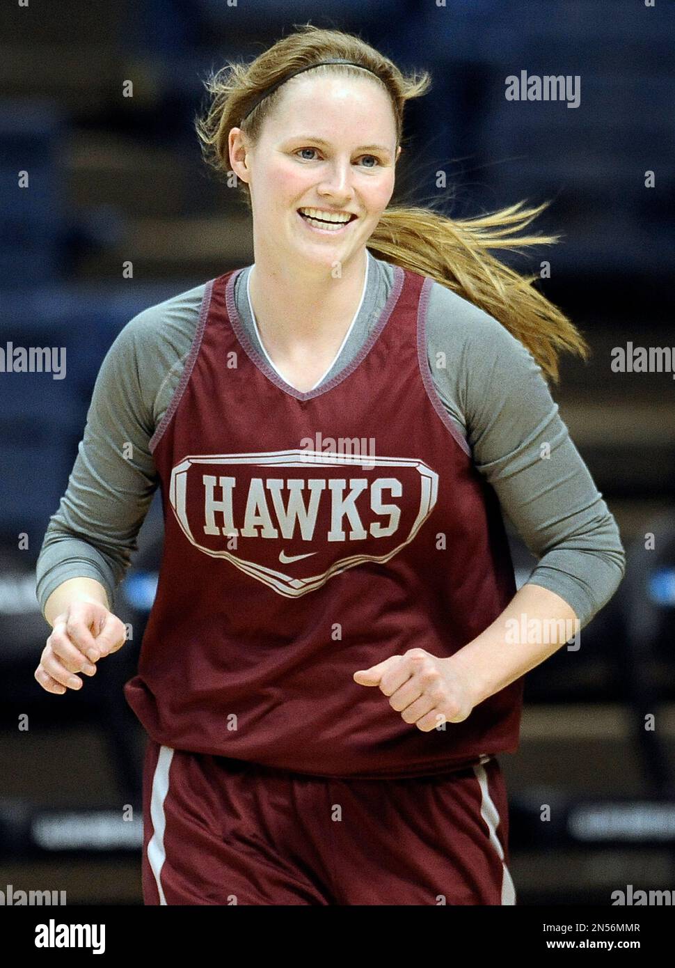 Saint Joseph's Erin Shields runs during practice at the NCAA women's ...