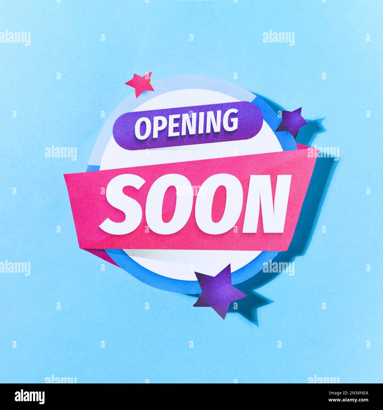 opening soon text with stars blue background . Resolution and high ...