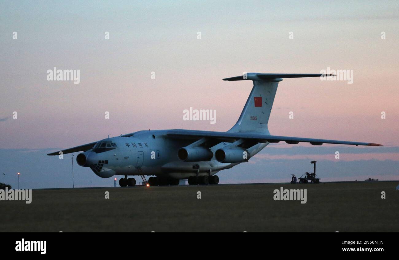 Two Chinese Ilyushin IL-76s aircraft sit on the tarmac at RAAF Pearce ...