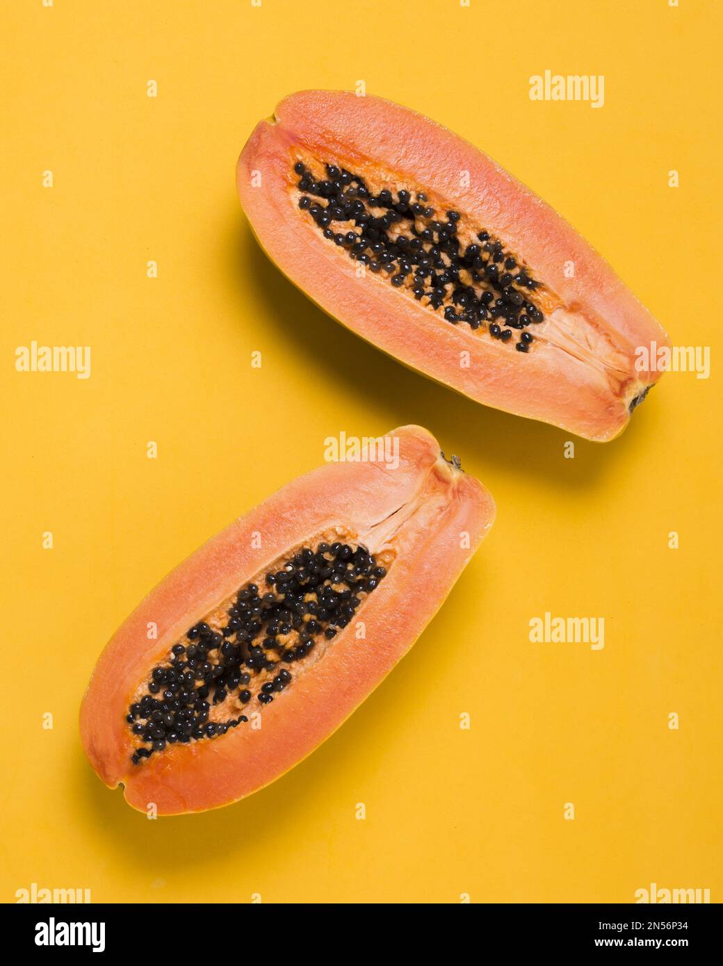 top view delicious papayas ready be served. Resolution and high quality ...
