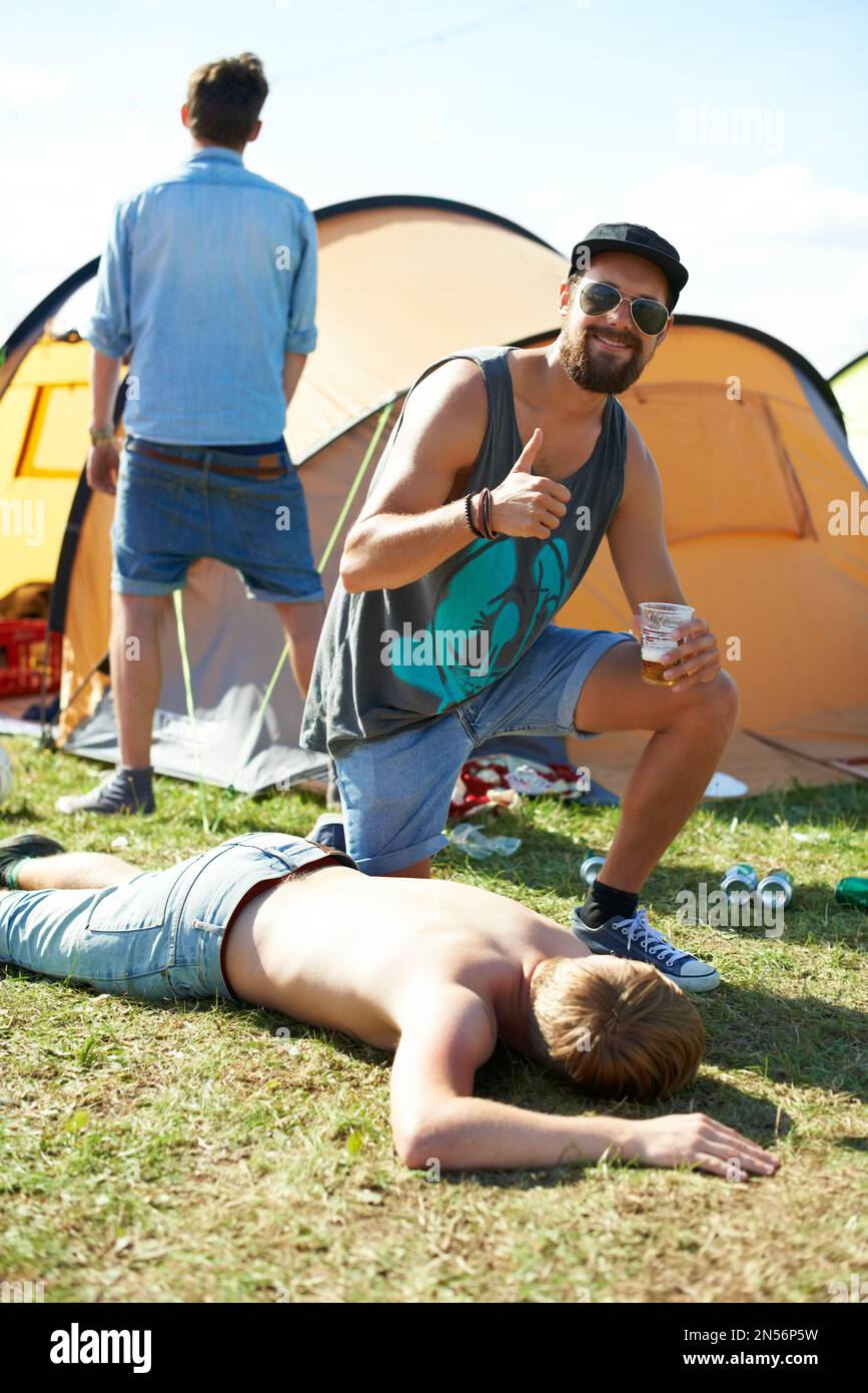 He Cant Handle His Booze A Guy Giving His Approval To A Friend Passed