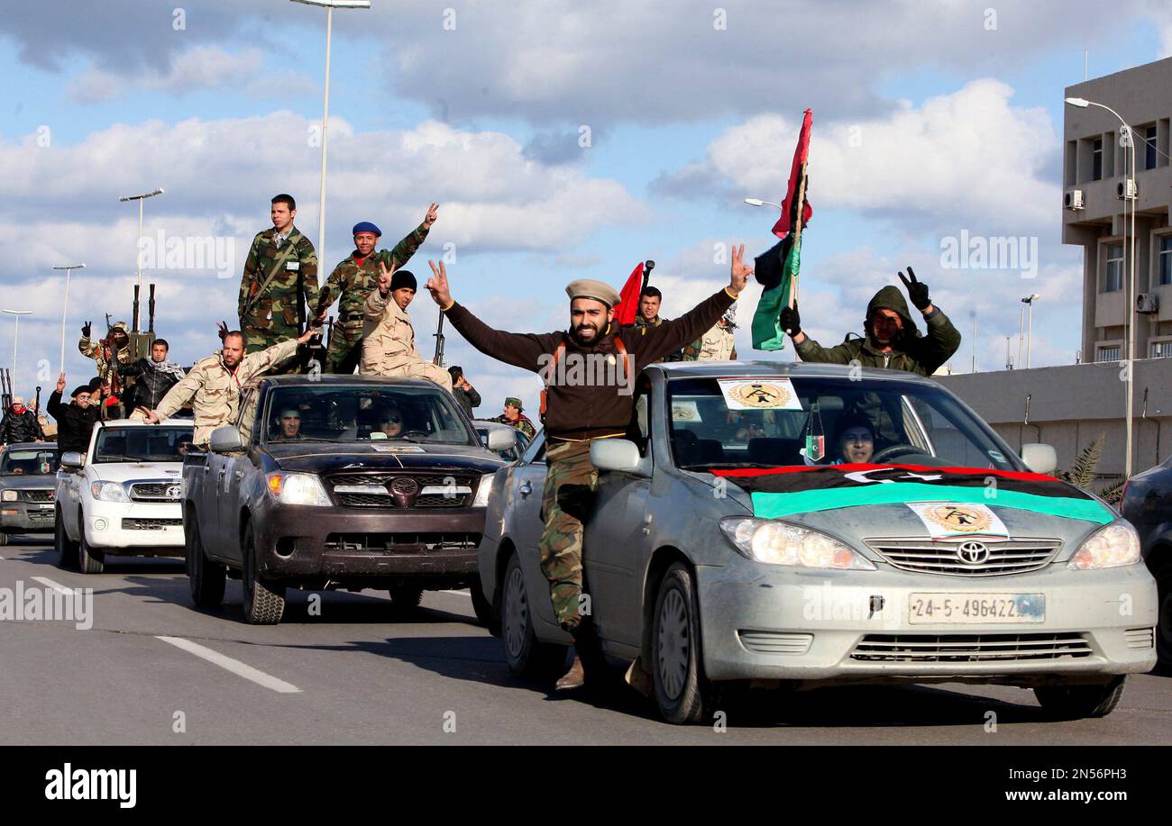 FILE - In this Tuesday, Feb. 14, 2012 file photo, Libyan militias from ...