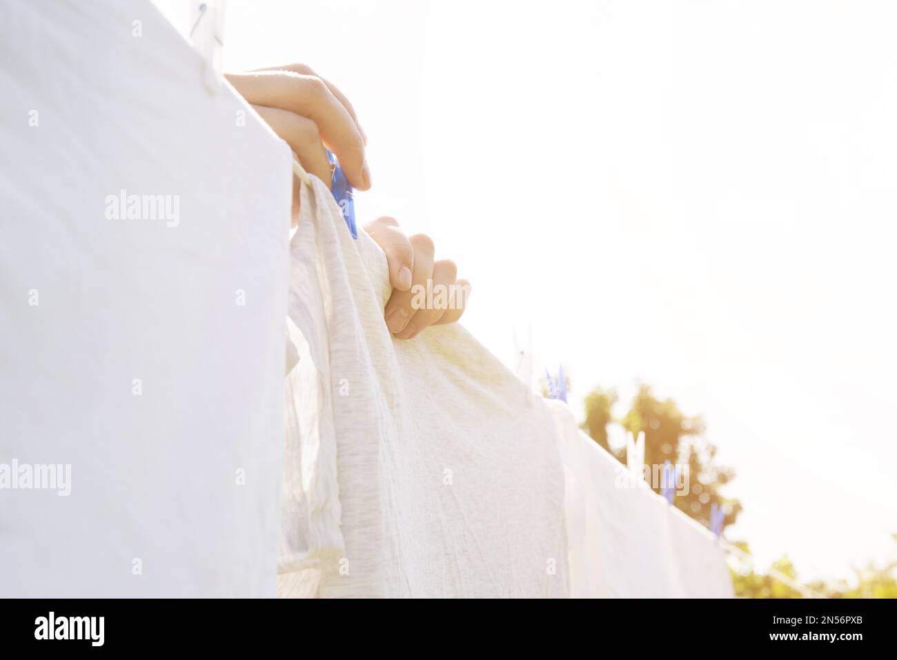white laundry hanging string outdoors. Resolution and high quality ...