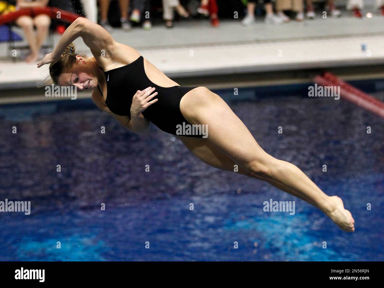 Georgia's Laura Ryan of Georgia competes in the 3-meter drive at he ...