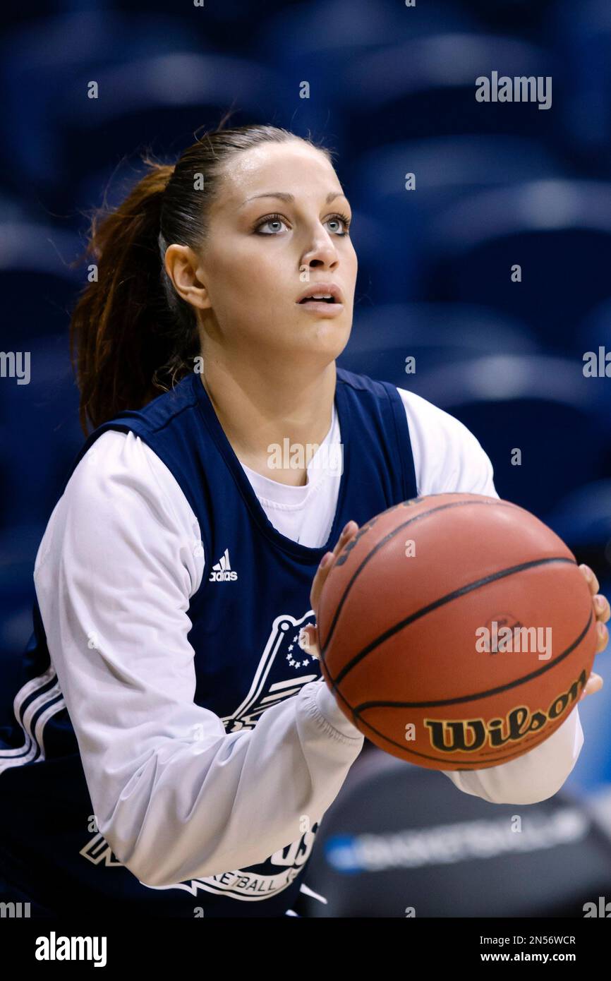 Robert Morris guard Ashley Ravelli, of Italy, shoots during practice ...