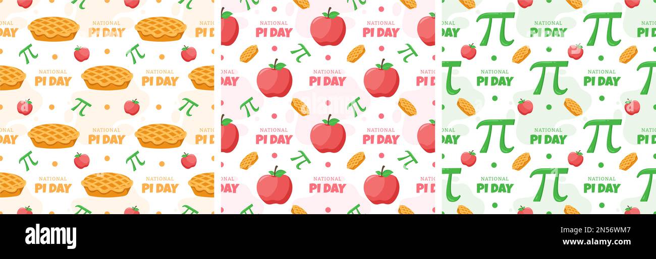 Set of Pi Day Seamless Pattern Design with Mathematical Constants or ...