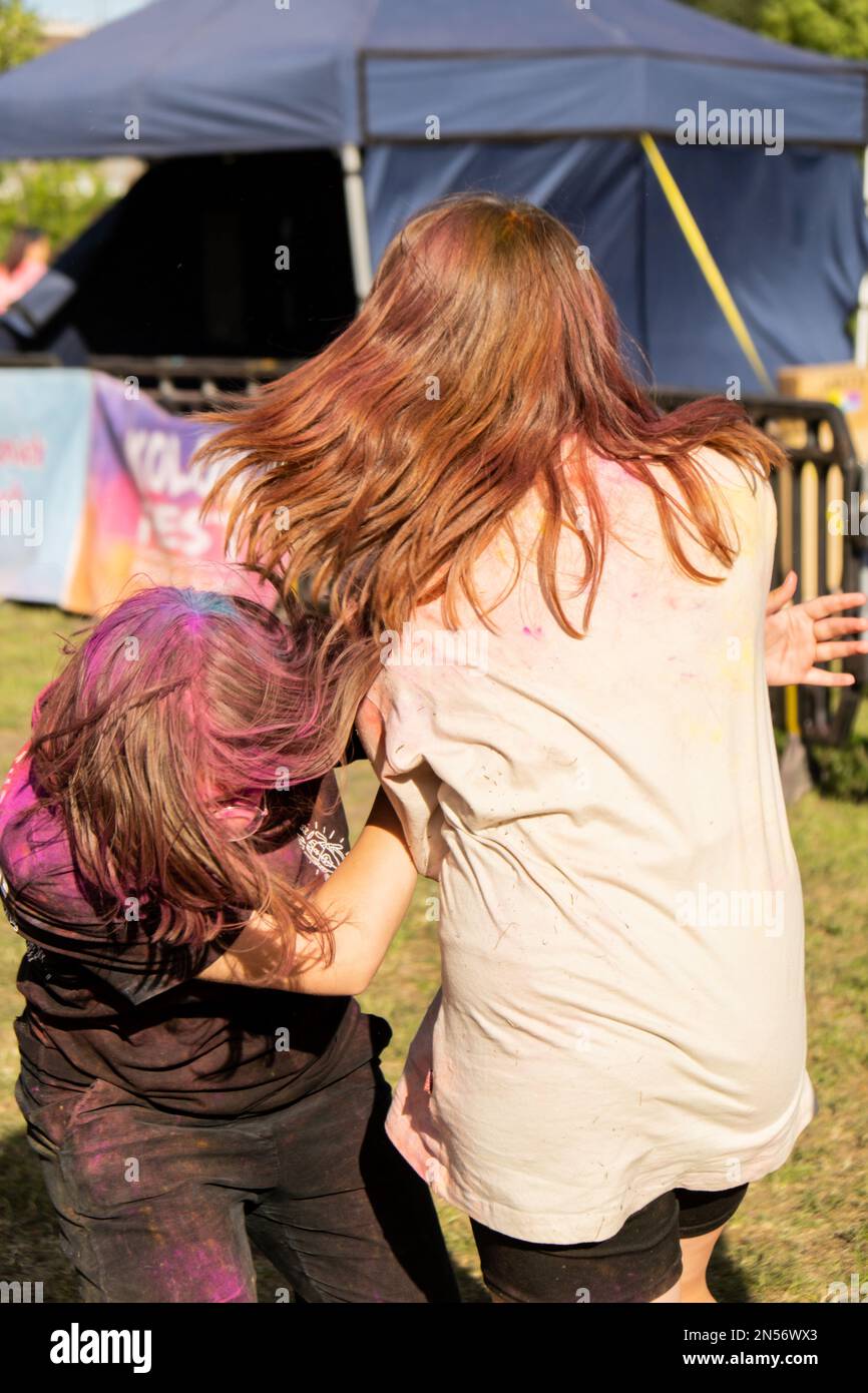 Gdansk, Poland - August 2022. Holi Fest Celebrations Crowd of happy ...