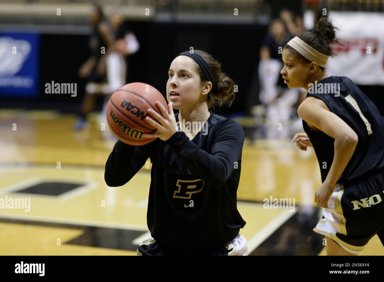 Purdue guard Courtney Moses during practice at the women's NCAA college ...