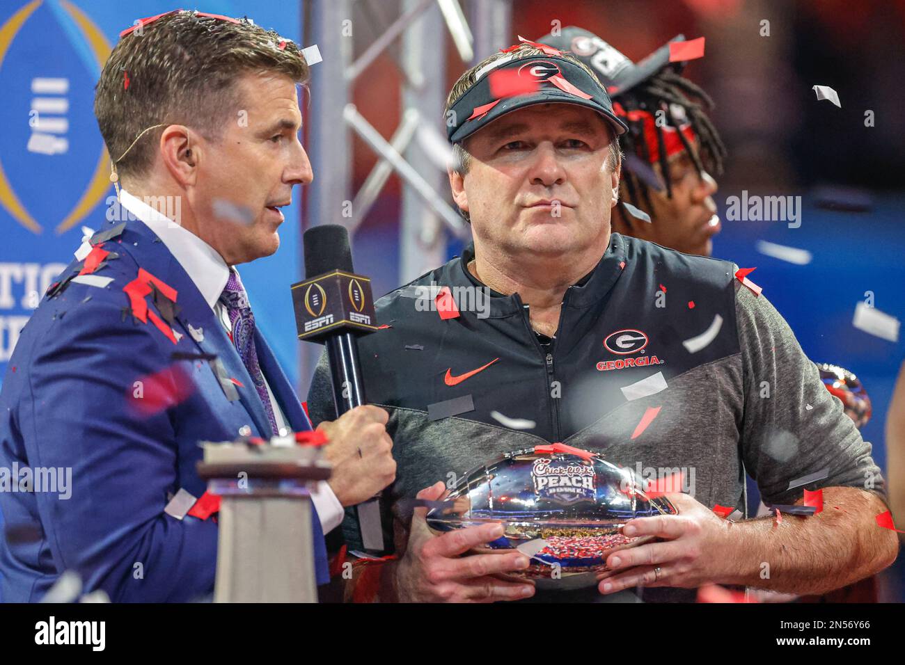 December 31, 2022: Georgia head coach, Kirby Smart, with the winner's ...