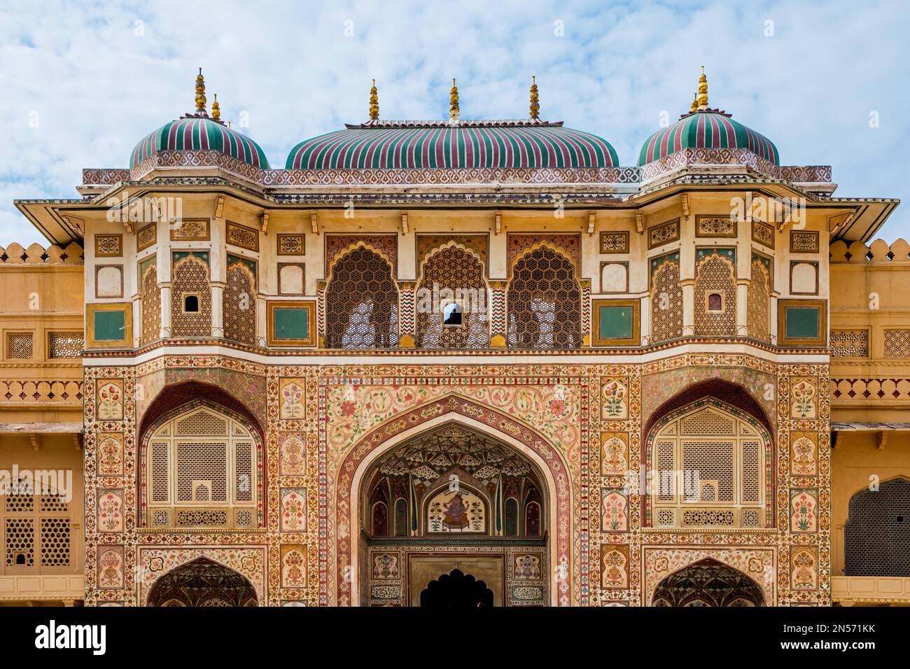 Impressive gatehouse of the Ganesh Pole, Fort Amber, Amber, Rajasthan ...