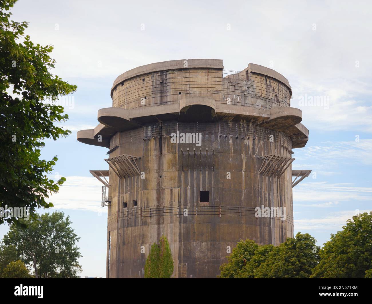 Antiaircraft tower of Luftwaffe in Vienna is large ground-based ...