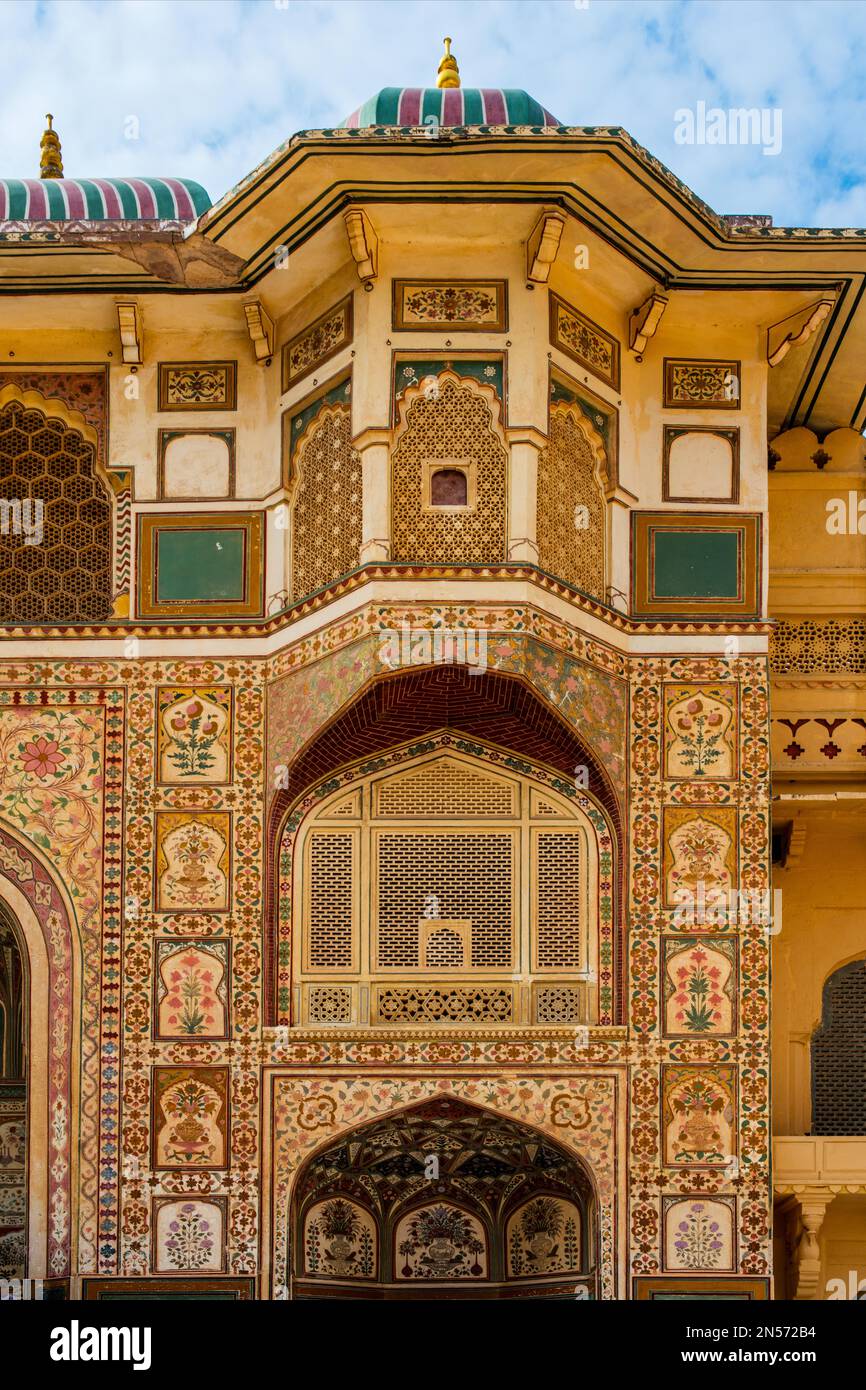 Impressive gatehouse of the Ganesh Pole, Fort Amber, Amber, Rajasthan ...
