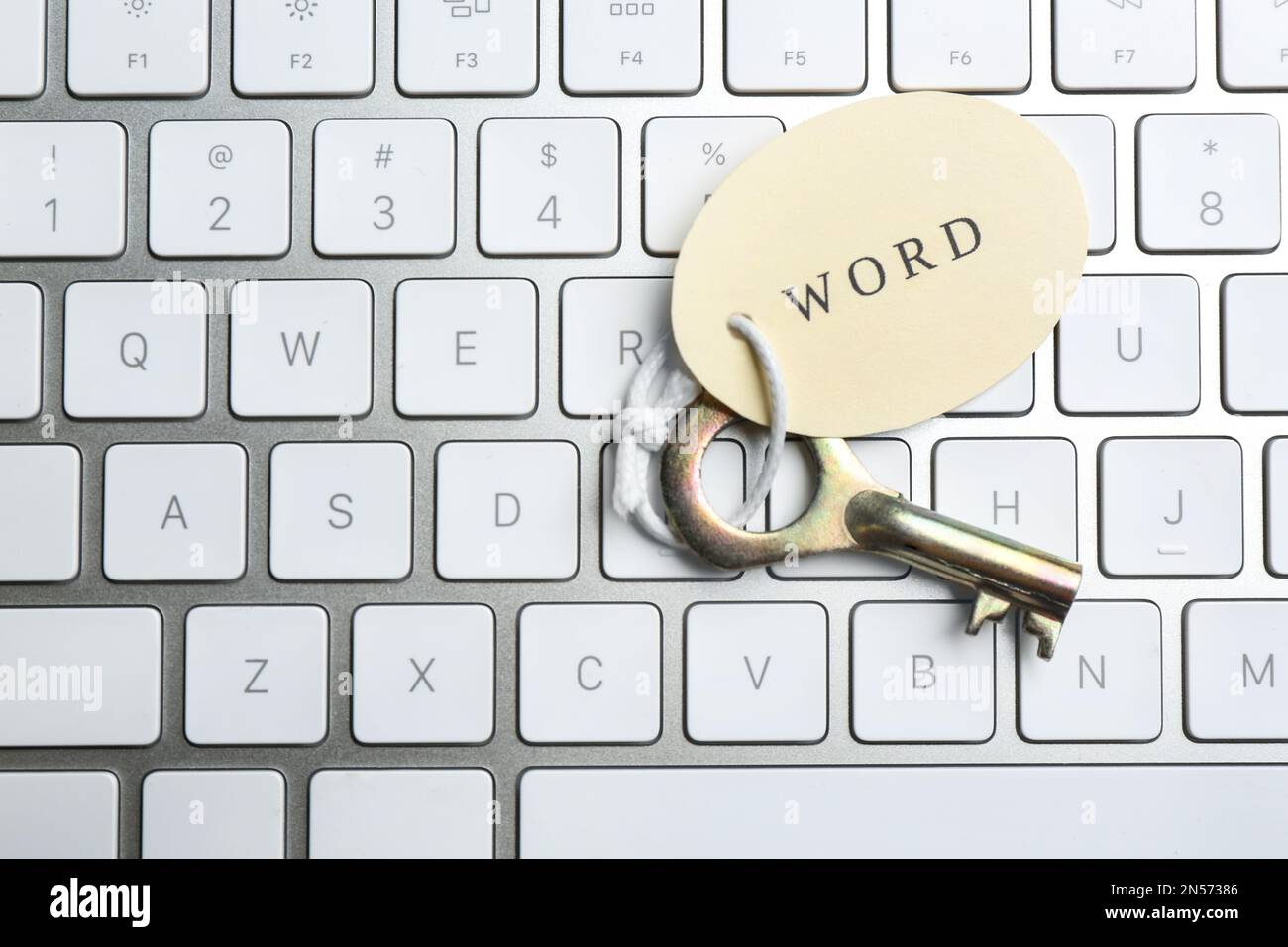 Key with tag WORD on computer keyboard, top view. Keyword concept Stock ...
