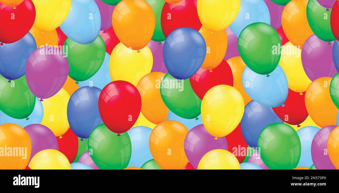 Colorful realistic balloons seamless pattern background. Vector ...