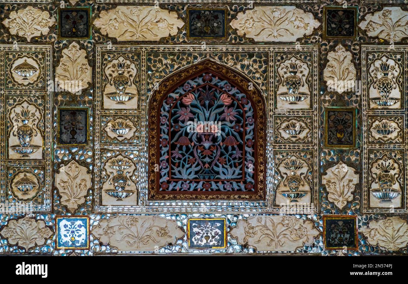 Mirror Palace Sheesh Mahal, Fort Amber, Amber, Rajasthan, India Stock ...