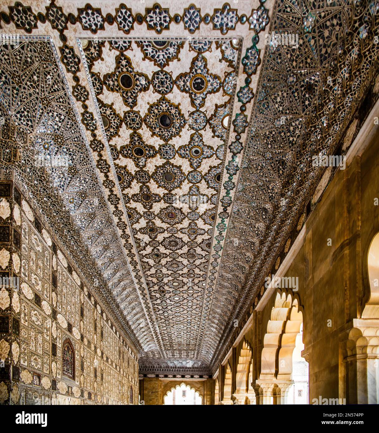 Mirror Palace Sheesh Mahal, Fort Amber, Amber, Rajasthan, India Stock ...