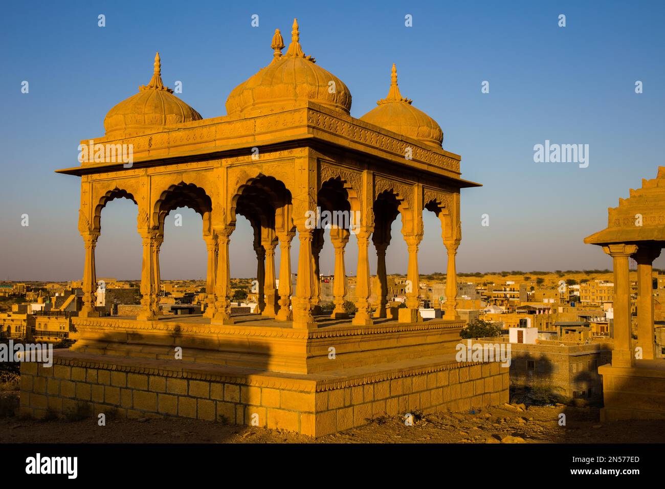 Cremation and burial site, Jaisalmer, an exotic city in the Thar Desert ...