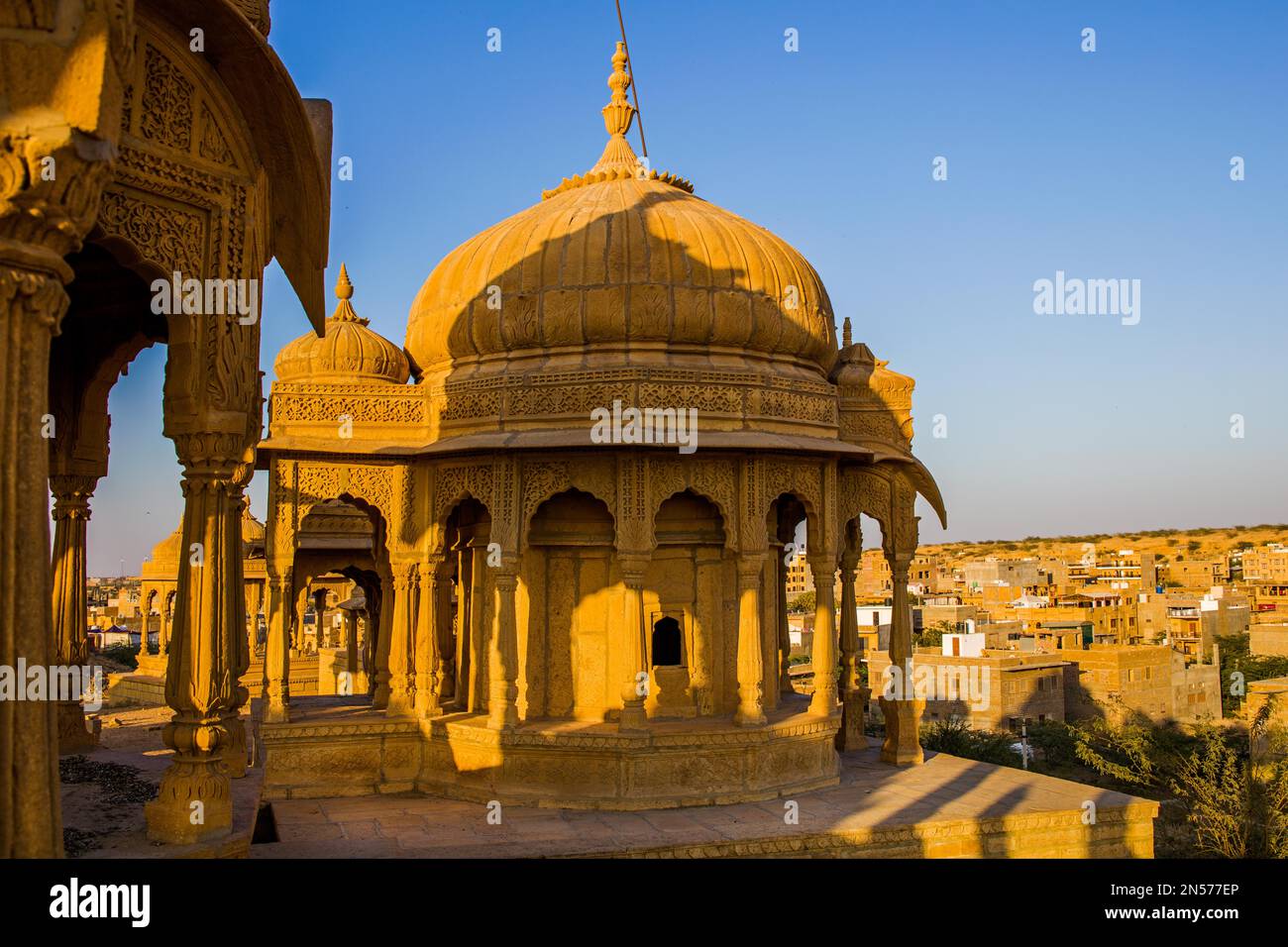 Cremation and burial site, Jaisalmer, an exotic city in the Thar Desert ...