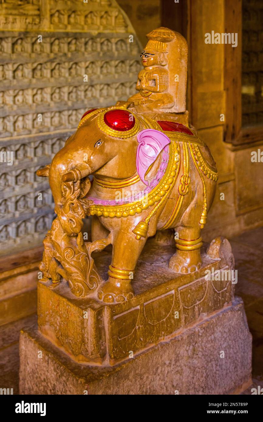 Elephant, Chandraprabhu Jain temple in the fort, Jaisalmer, Jaisalmer ...