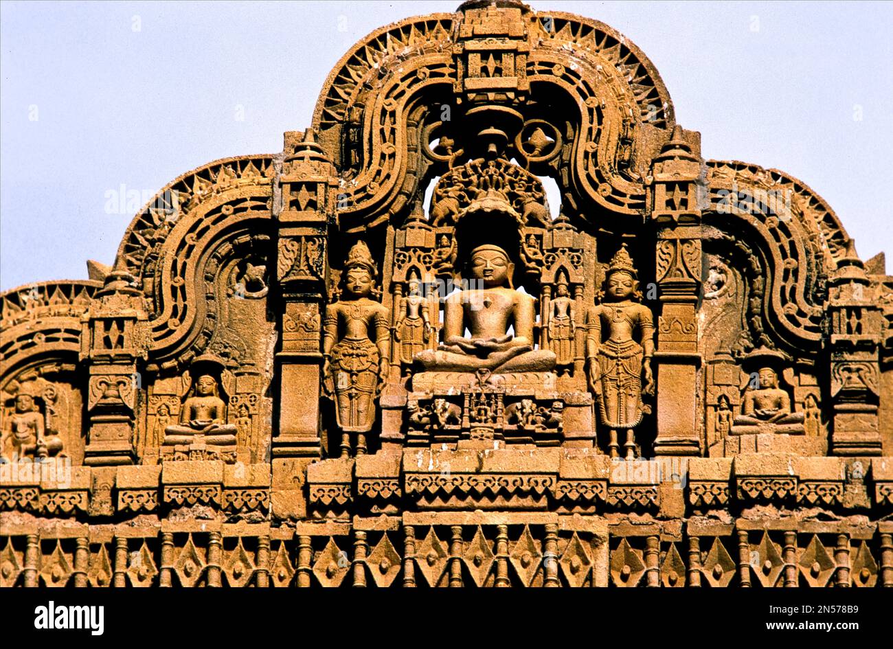 Jain temple in Lodurva, near Jaisalmer, Jaisalmer, Rajasthan, India ...