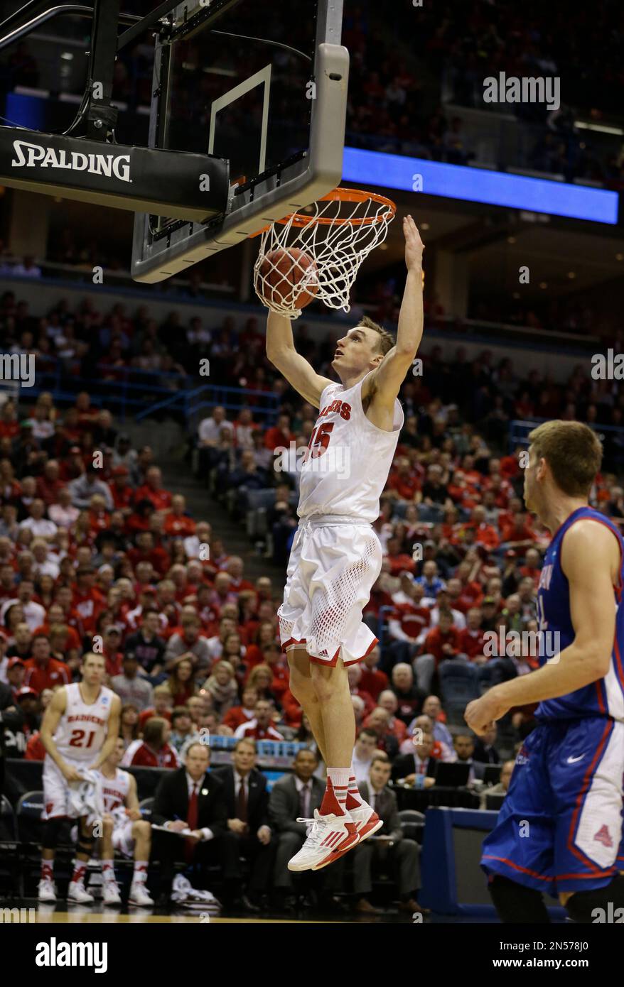 Wisconsin forward Sam Dekker (15) goes to the basket during the second ...