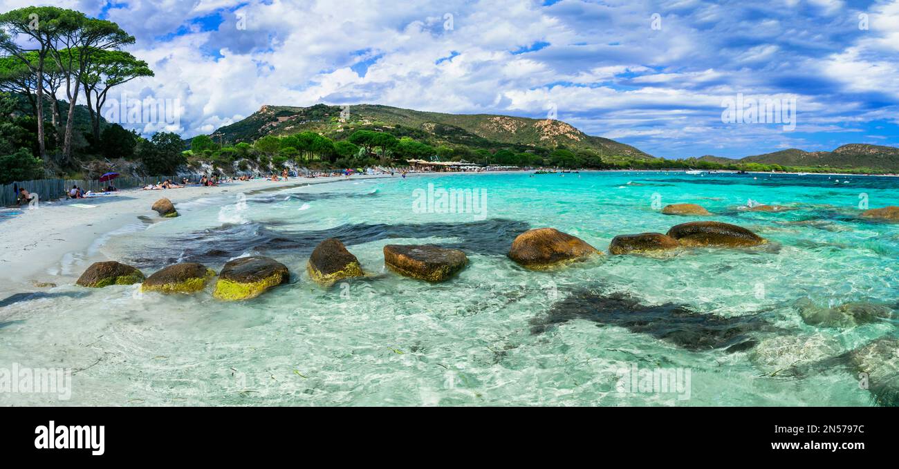 Best beaches of Corsica island - beautiful scenic Tamaricciu with ...