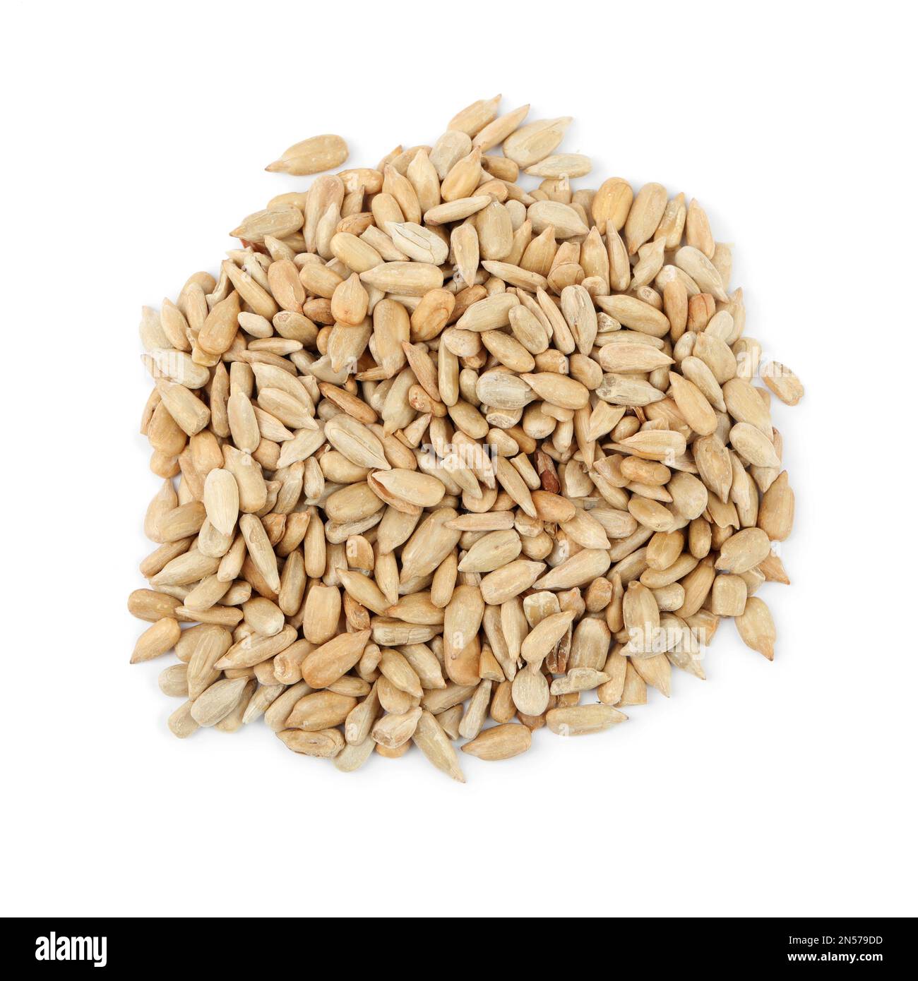 Pile of peeled sunflower seeds isolated on white, top view Stock Photo ...