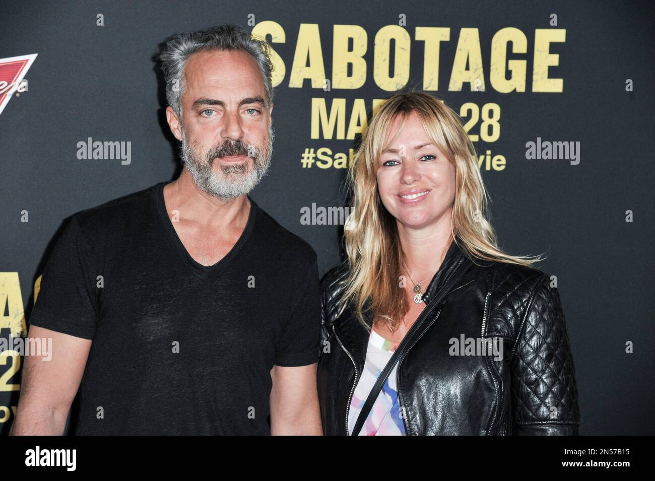 Titus Welliver, left, and guest arrive at the LA Premiere of "Sabotage ...