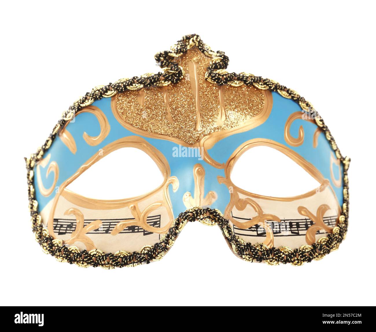 Beautiful light blue carnival mask isolated on white Stock Photo - Alamy