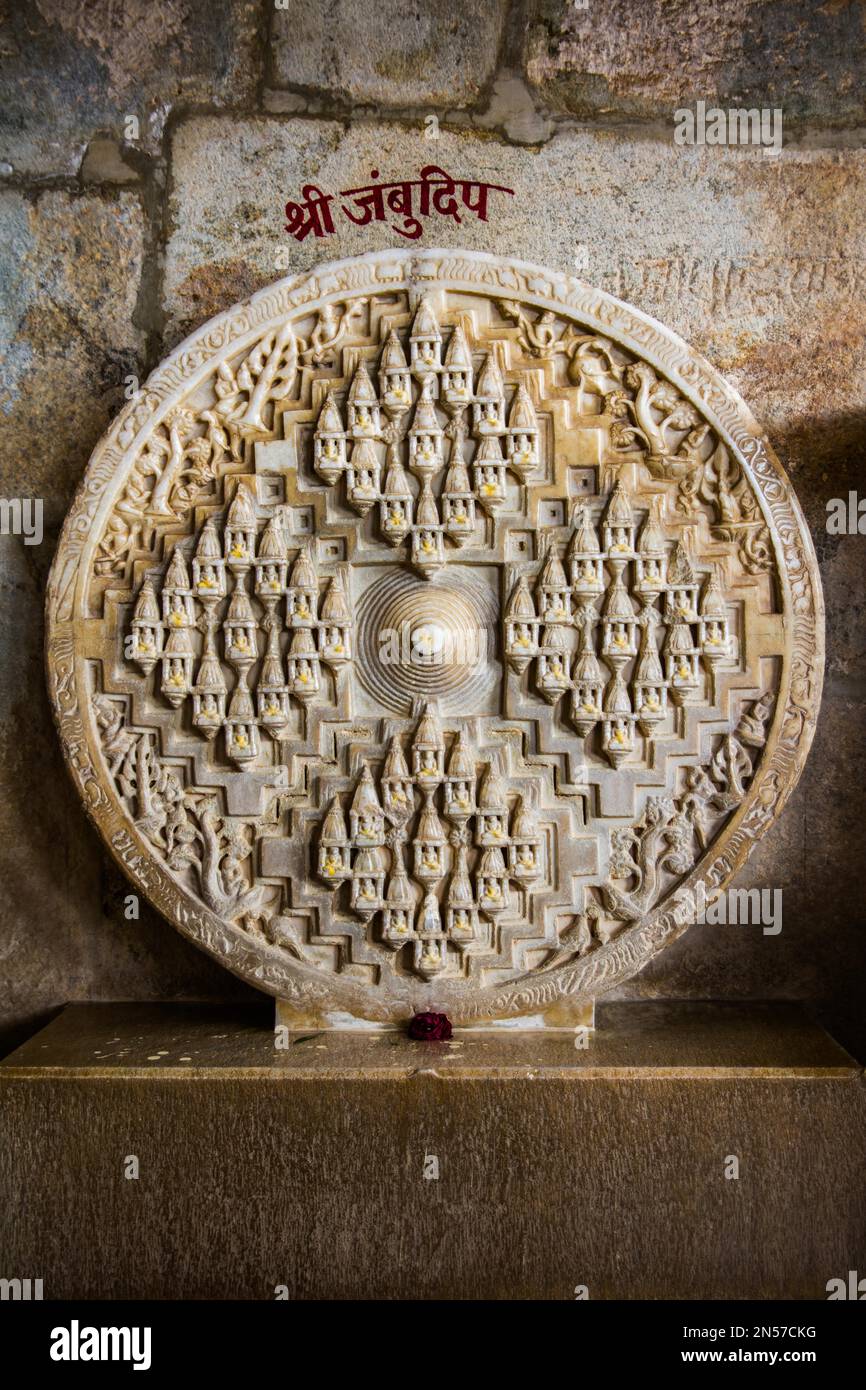 Mount Meru, Fine marble relief in the Ranakpur temple complex, most ...