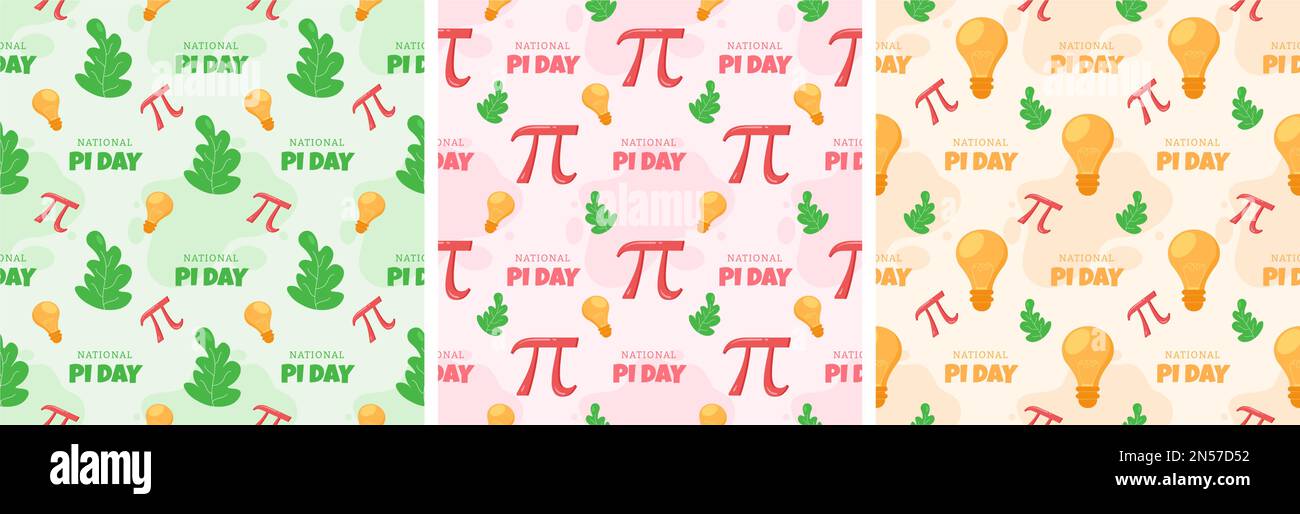 Set of Pi Day Seamless Pattern Design with Mathematical Constants or ...