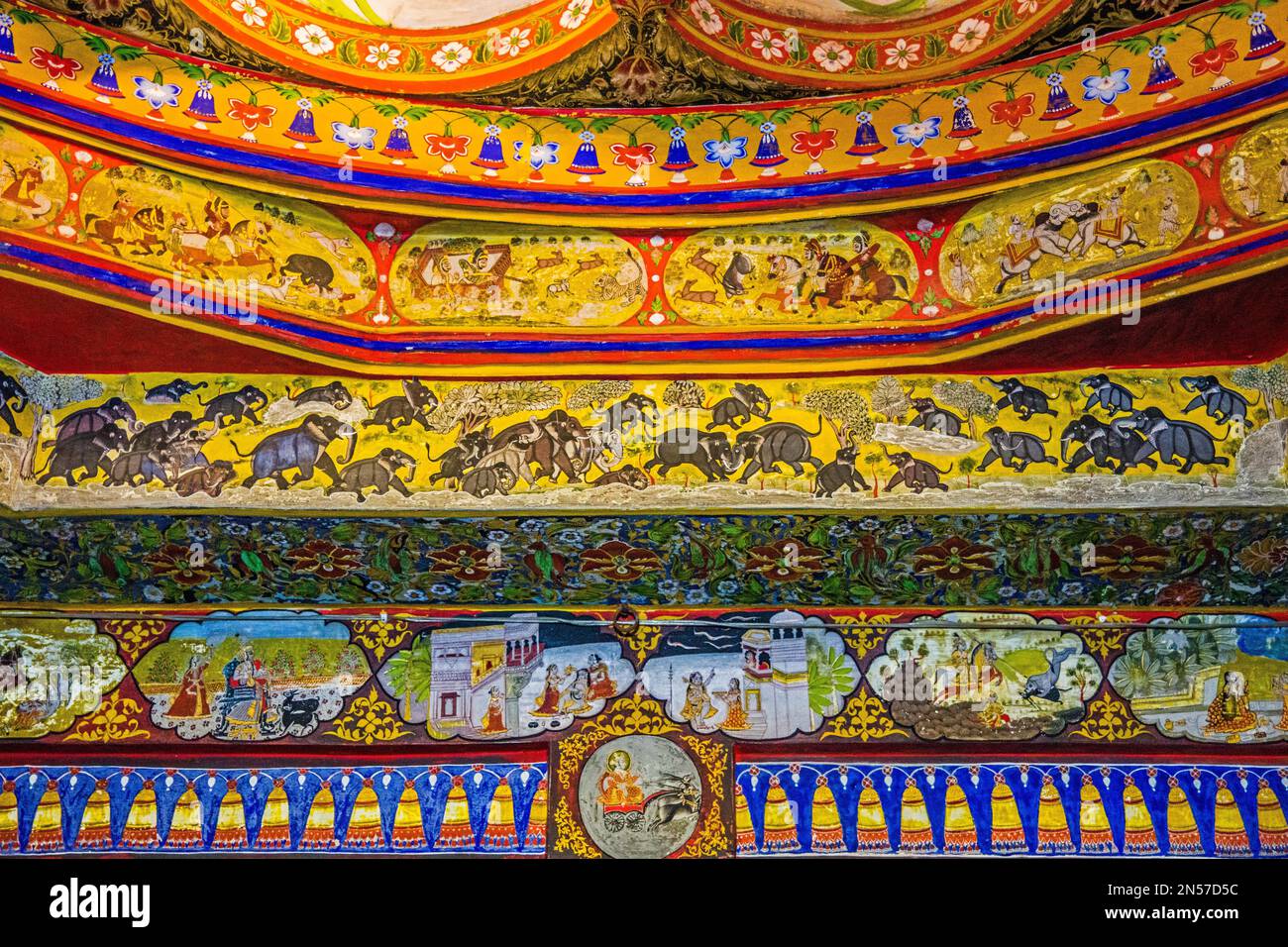 Magnificent ceiling painting, City Palace Museum, Udaipur, Udaipur ...