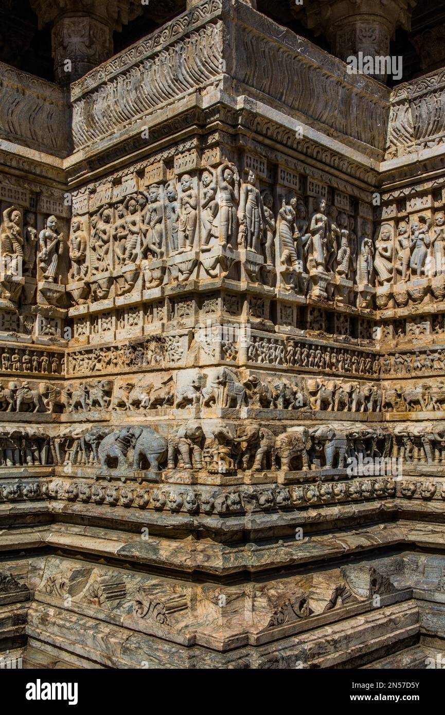 Relief with depictions of Vishnu, dancing nymphs, scenes from the life ...