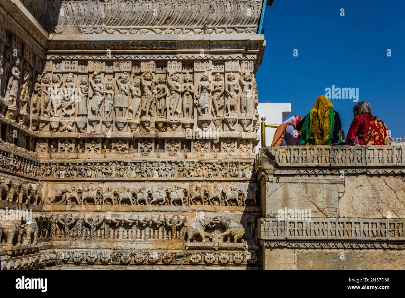 Relief with depictions of Vishnu, dancing nymphs, scenes from the life ...