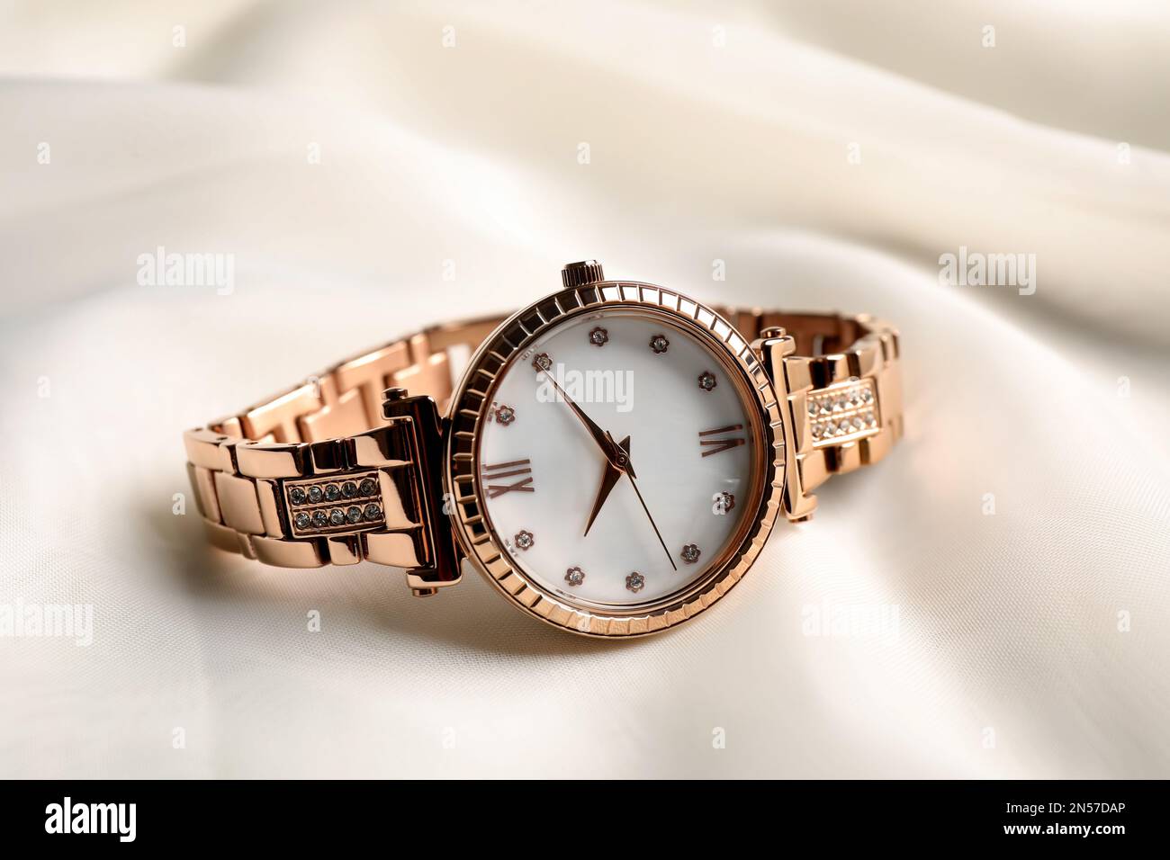 Luxury wrist watch on white background, closeup Stock Photo - Alamy